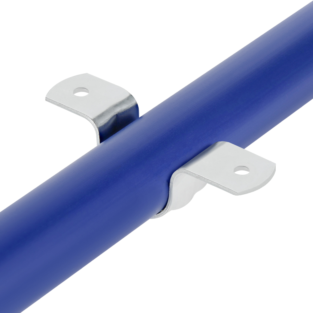Metal pipe clamp with double mount